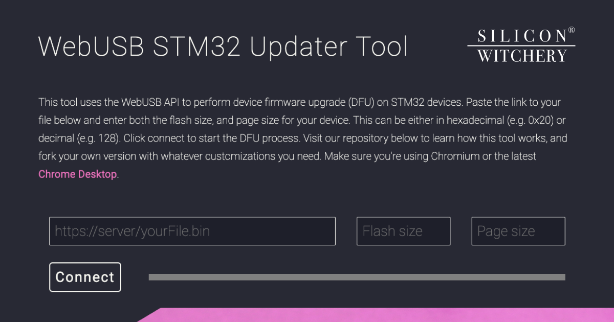 WebUSB STM32 Updater Tool | Silicon Witchery